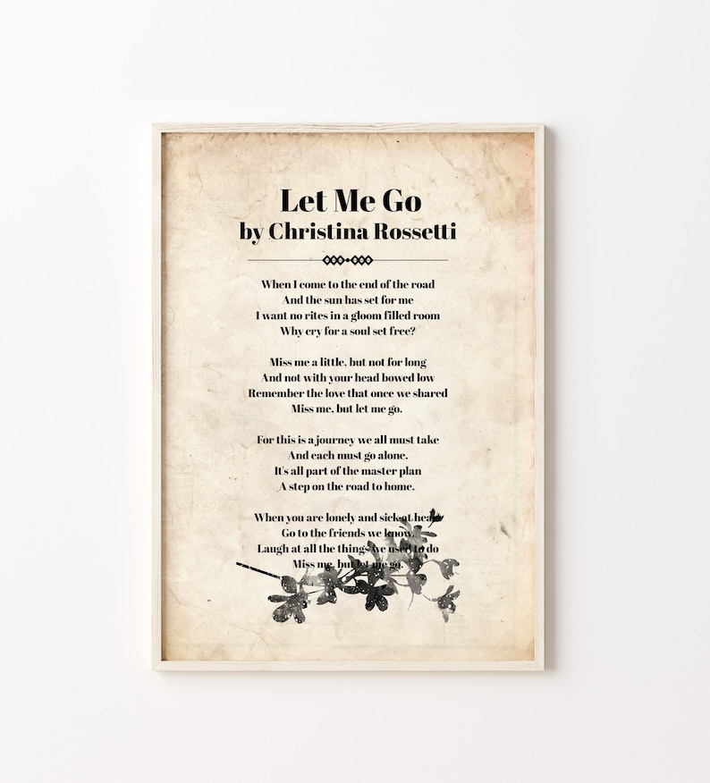 Let Me Go Poem by Christina Rossetti Christina Rossetti - Etsy