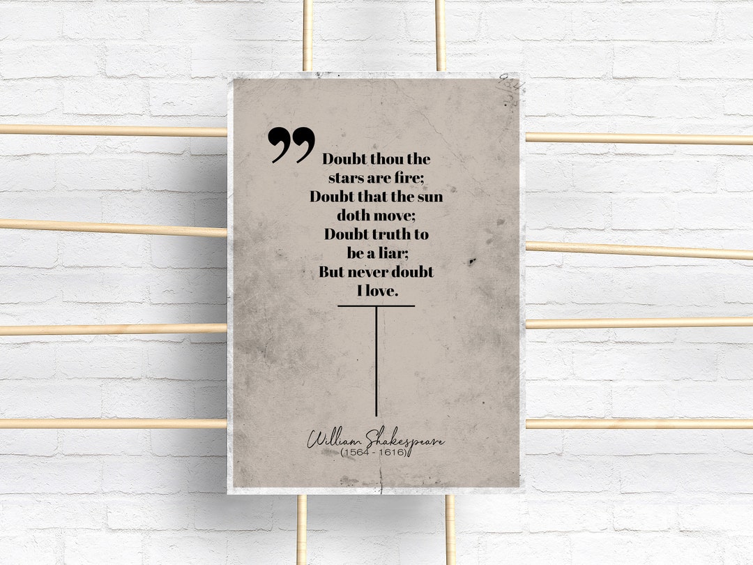 William Shakespeare William Shakespeare Quote Poster William - Etsy