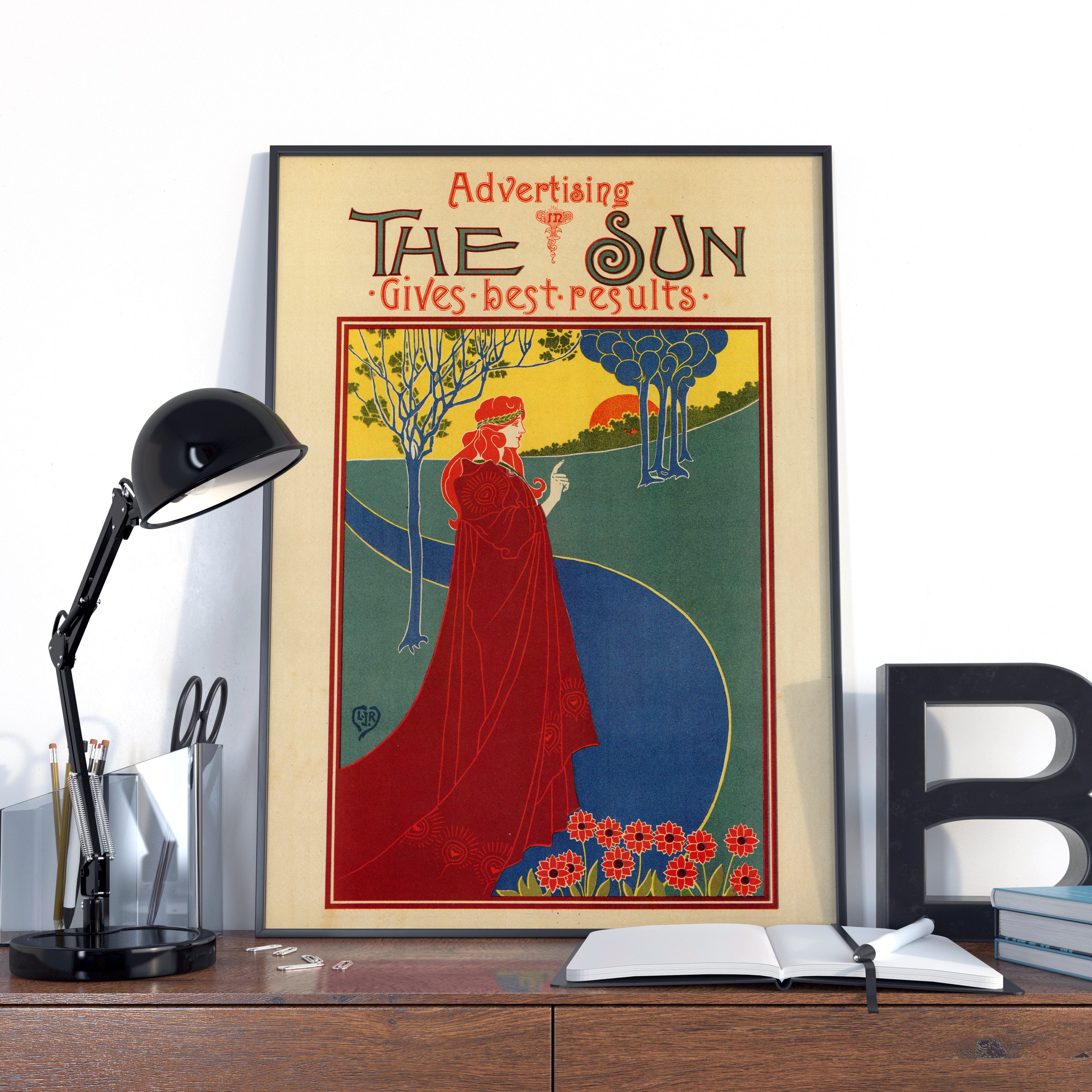 Louis Rhead the Sun 1894 Belle Epoque Vintage Poster High - Etsy UK