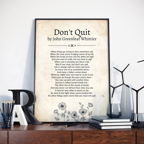 Dont Quit Poem - Etsy