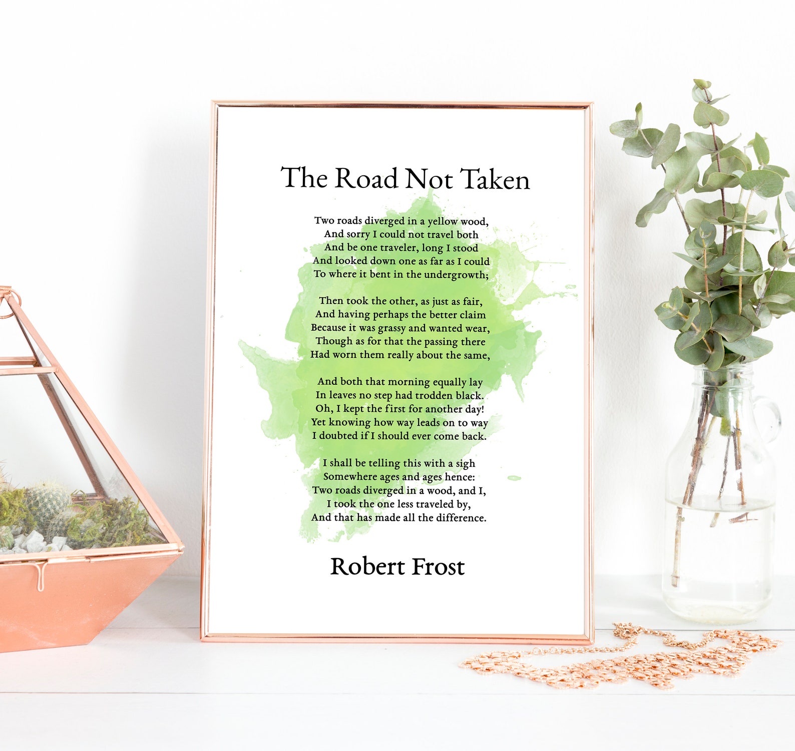 The Road Not Taken by Robert Frost Robert Frost Poetry Wall - Etsy