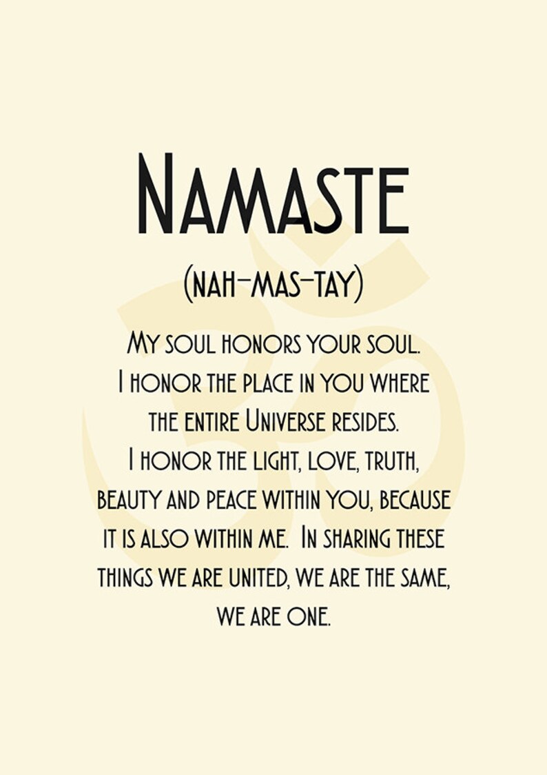 Namaste Traditional Indian Greeting Wall Art Namaste Quote - Etsy