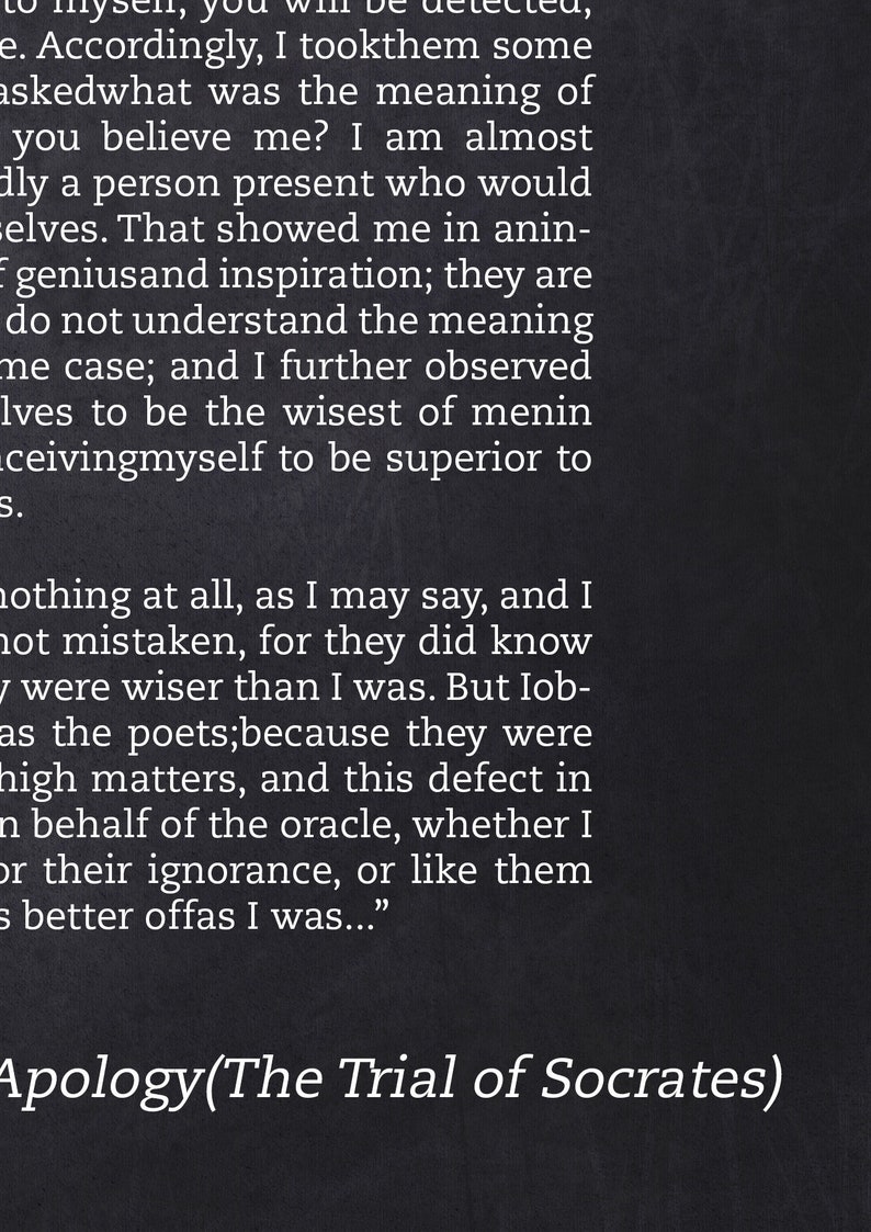 The Apology of Socrates Socratic Dialogue Speech of Legal - Etsy