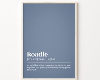 Roadie Definition Poster - Etsy