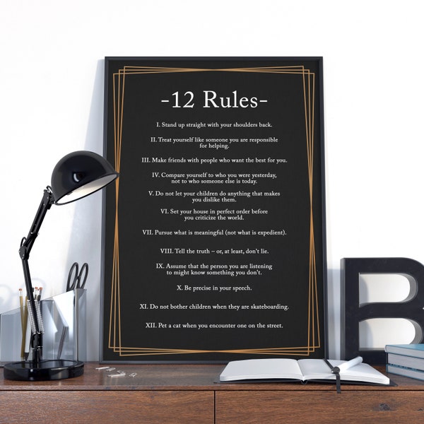 12 Rules for Life Poster - Etsy