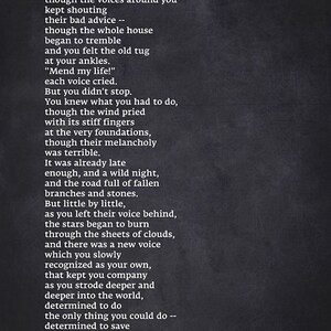 The Journey by Mary Oliver, the Journey Poem Wall Art, Mary Oliver ...