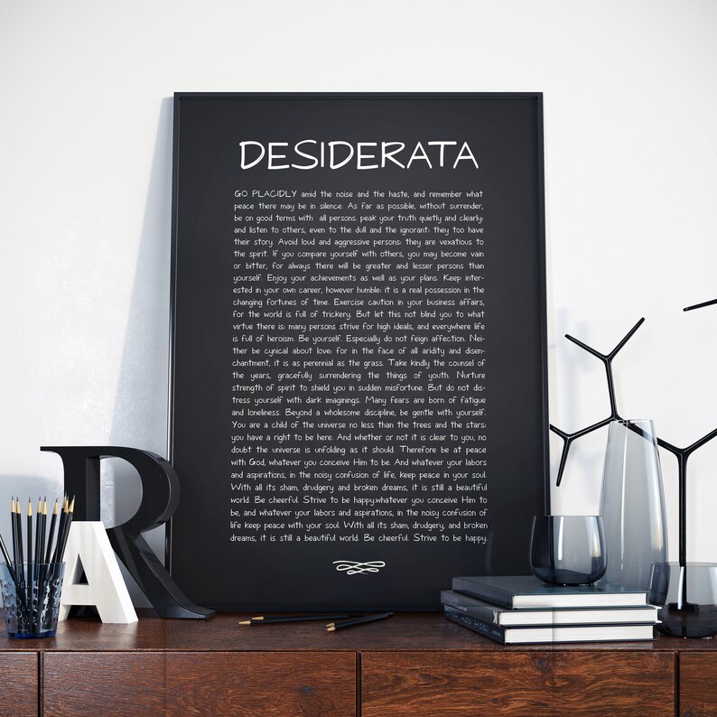 Desiderata Desiderata Print Desiderata Poem Desiderata - Etsy