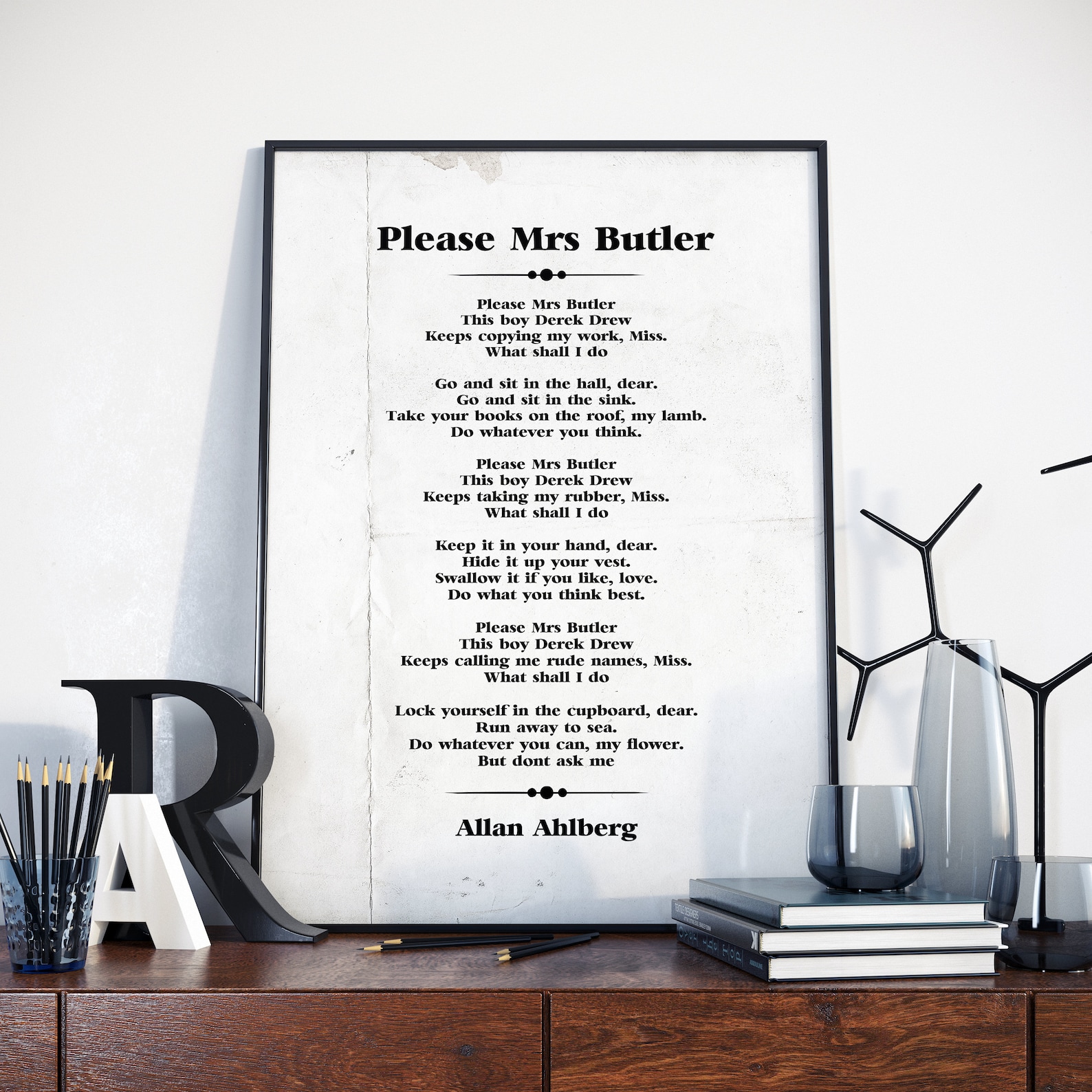 Please Mrs Butler Poem by Allan Ahlberg Allan Ahlberg Poetry - Etsy UK