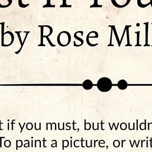 Dust If You Must by Rose Milligan, Poem Wall Art, Rose Milligan Poetry ...