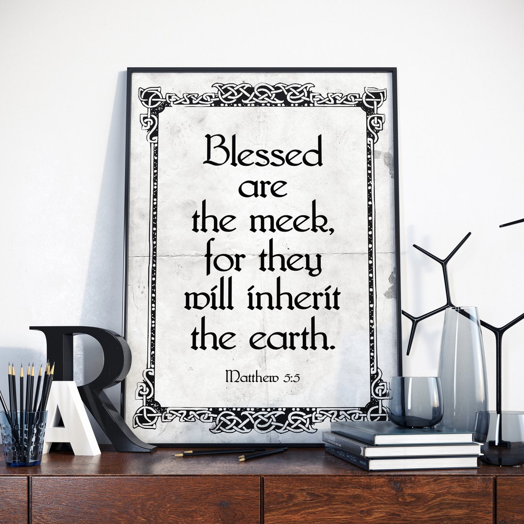 Blessed Are the Meek Matthew 5:5 Vintage Bible Verse Poster - Etsy