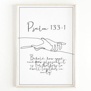 Brothers Wall Art, Psalm 133:1, Scripture, Brothers Wall Art, Brothers ...