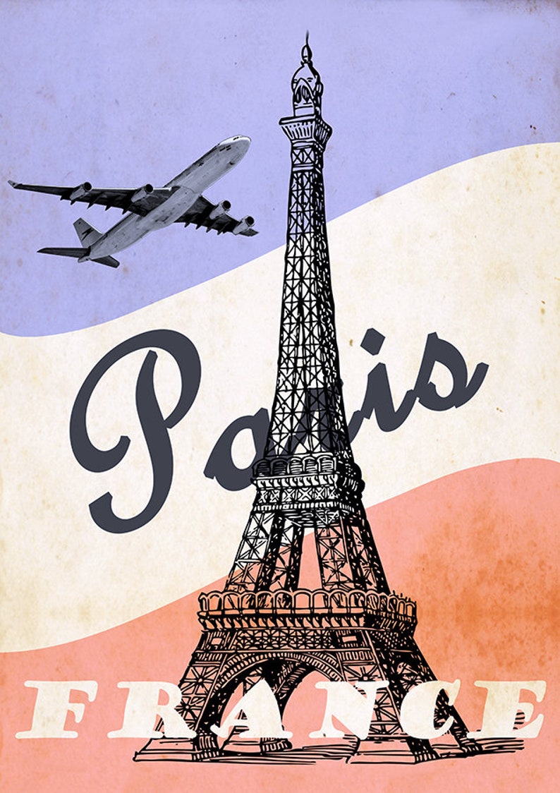 Paris Travel Poster Vintage Paris Artwork Paris Art Paris - Etsy