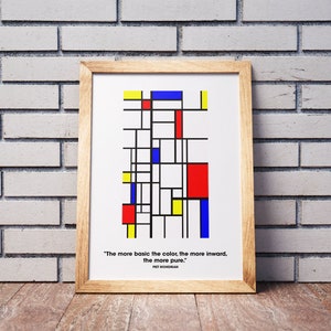 Piet Mondrian, Piet Mondrian Quote Print, GALLERY EXHIBITION POSTER ...