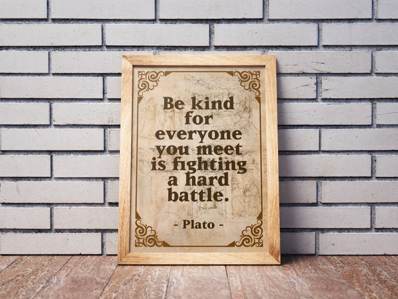 Plato Plato Quote Poster Plato Quote Wall Art Athenian - Etsy