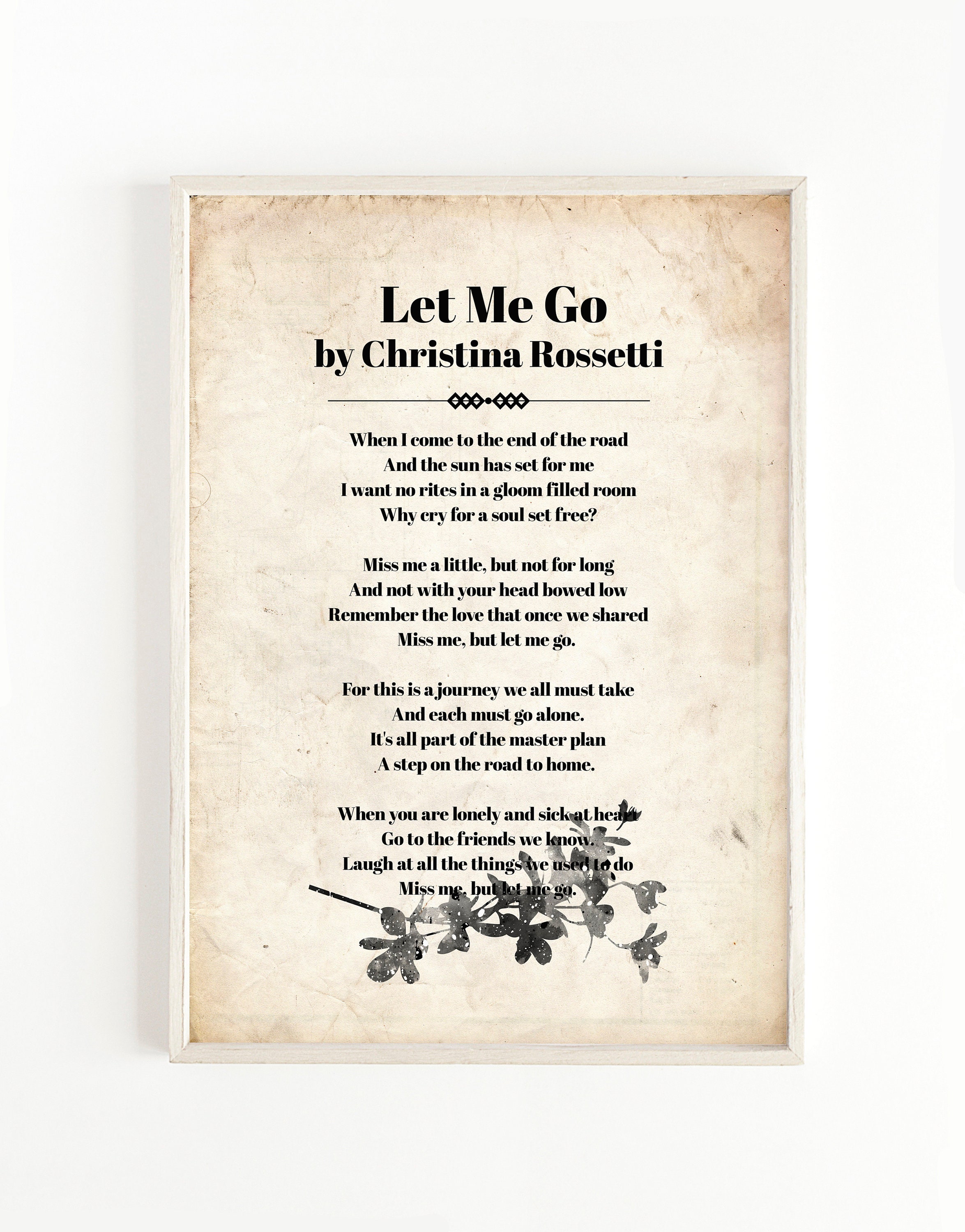 Let Me Go Poem by Christina Rossetti Christina Rossetti - Etsy