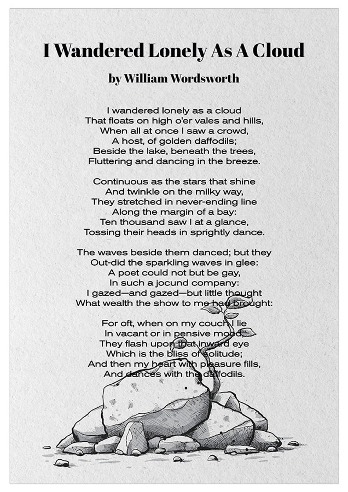 William Wordsworth Poem i Wandered Lonely as a - Etsy