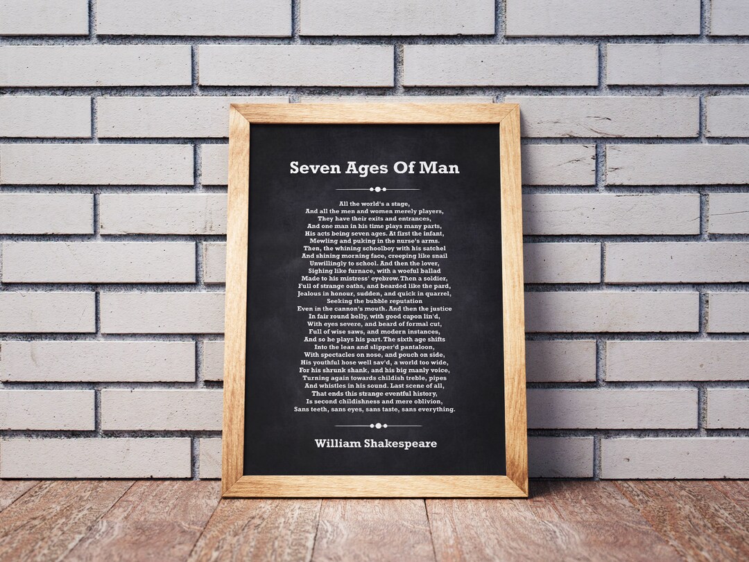 Seven Ages of Man by William Shakespeare, William Shakespeare Print ...