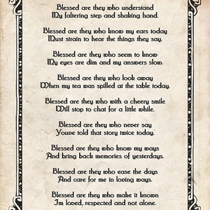 Blessed Are They ... Poem, Blessed Are They Poetry, Vintage Poem Poster ...
