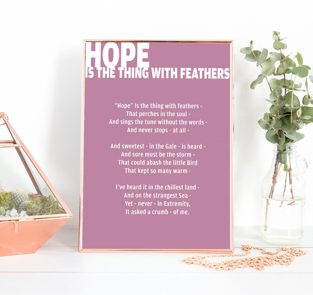 Hope Poem by Emily Dickinson, Emily Dickinson Poem Poster, Emily ...