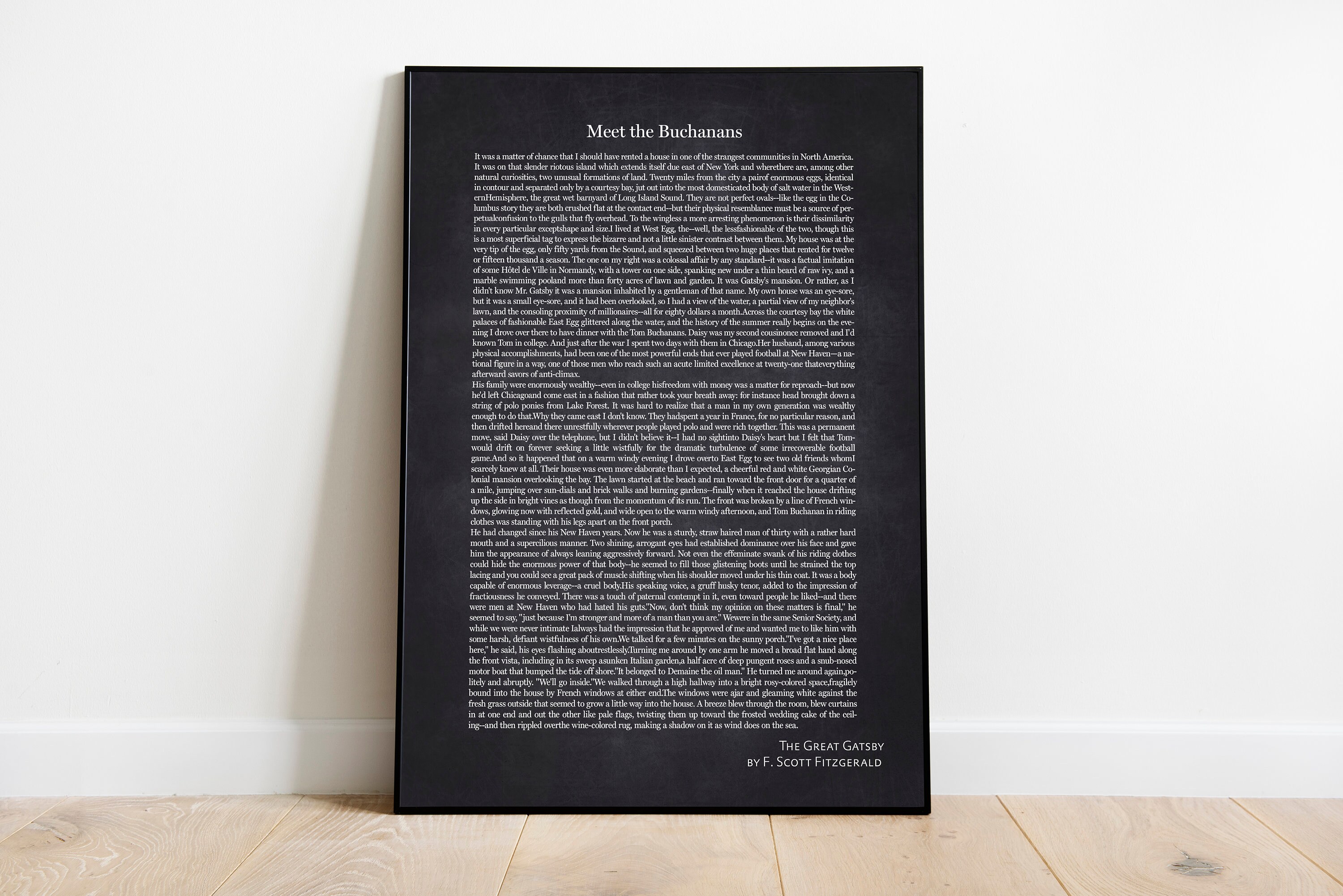 The Great Gatsby Excerpt Poster Meet the Bunananes the Great - Etsy UK
