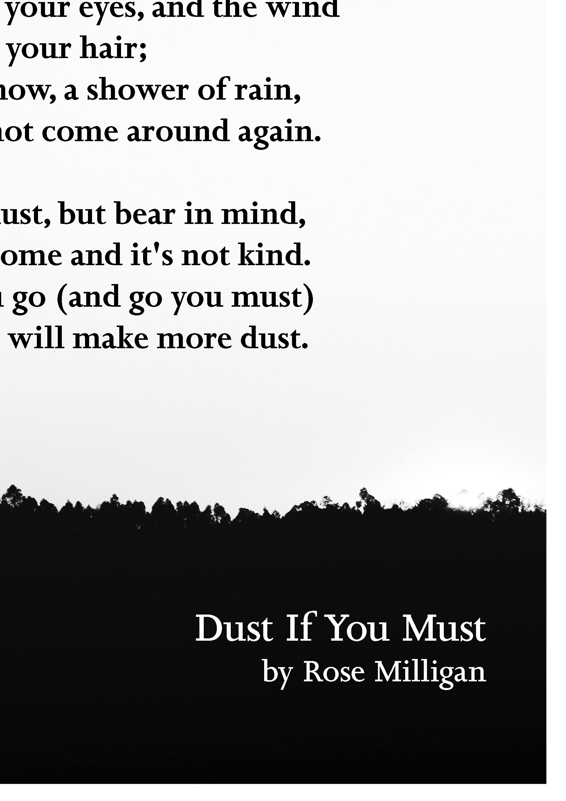 Dust If You Must by Rose Milligan Poem Wall Art Rose - Etsy Ireland