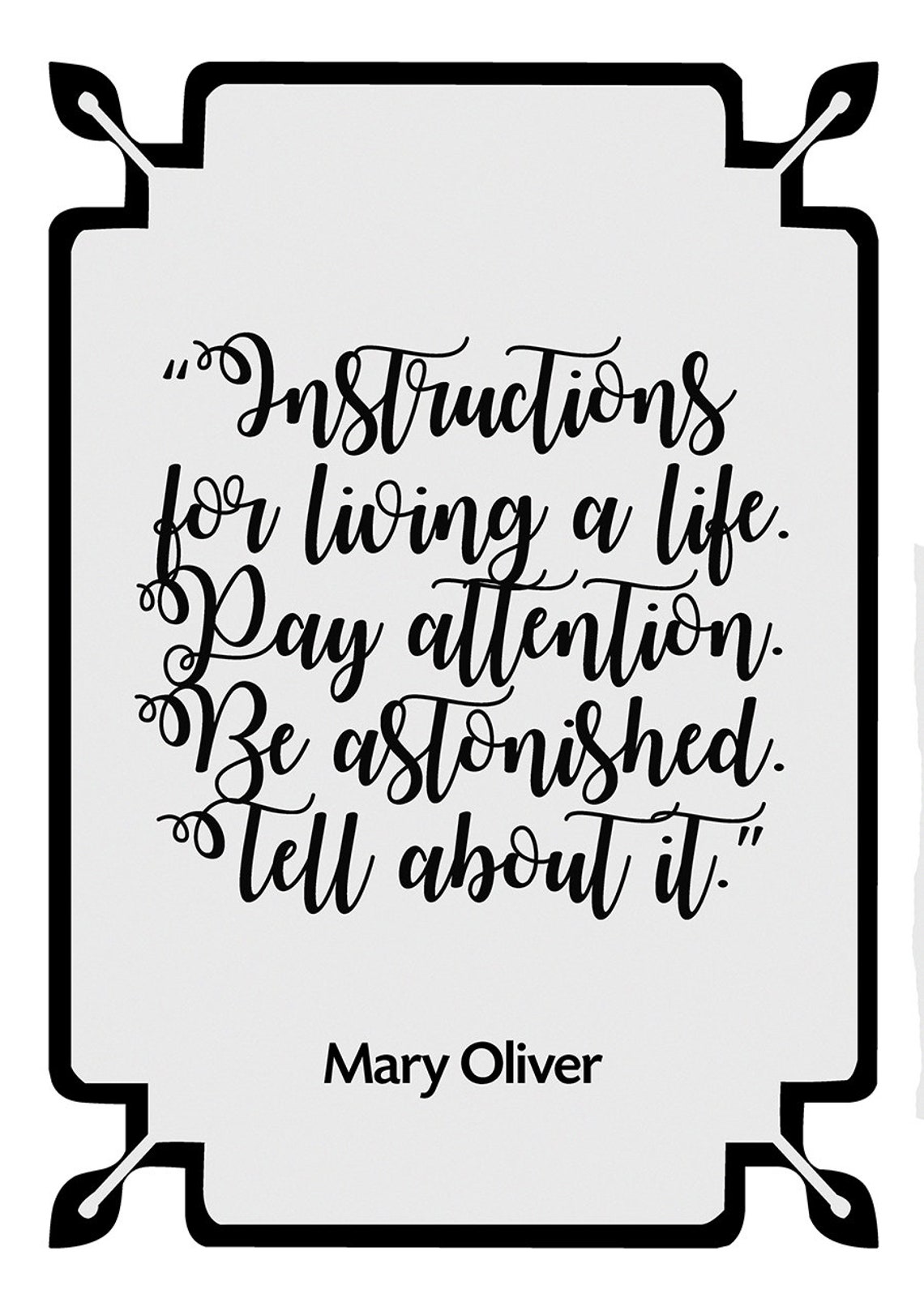Mary Oliver Mary Oliver Poster Mary Oliver Quote Mary Etsy