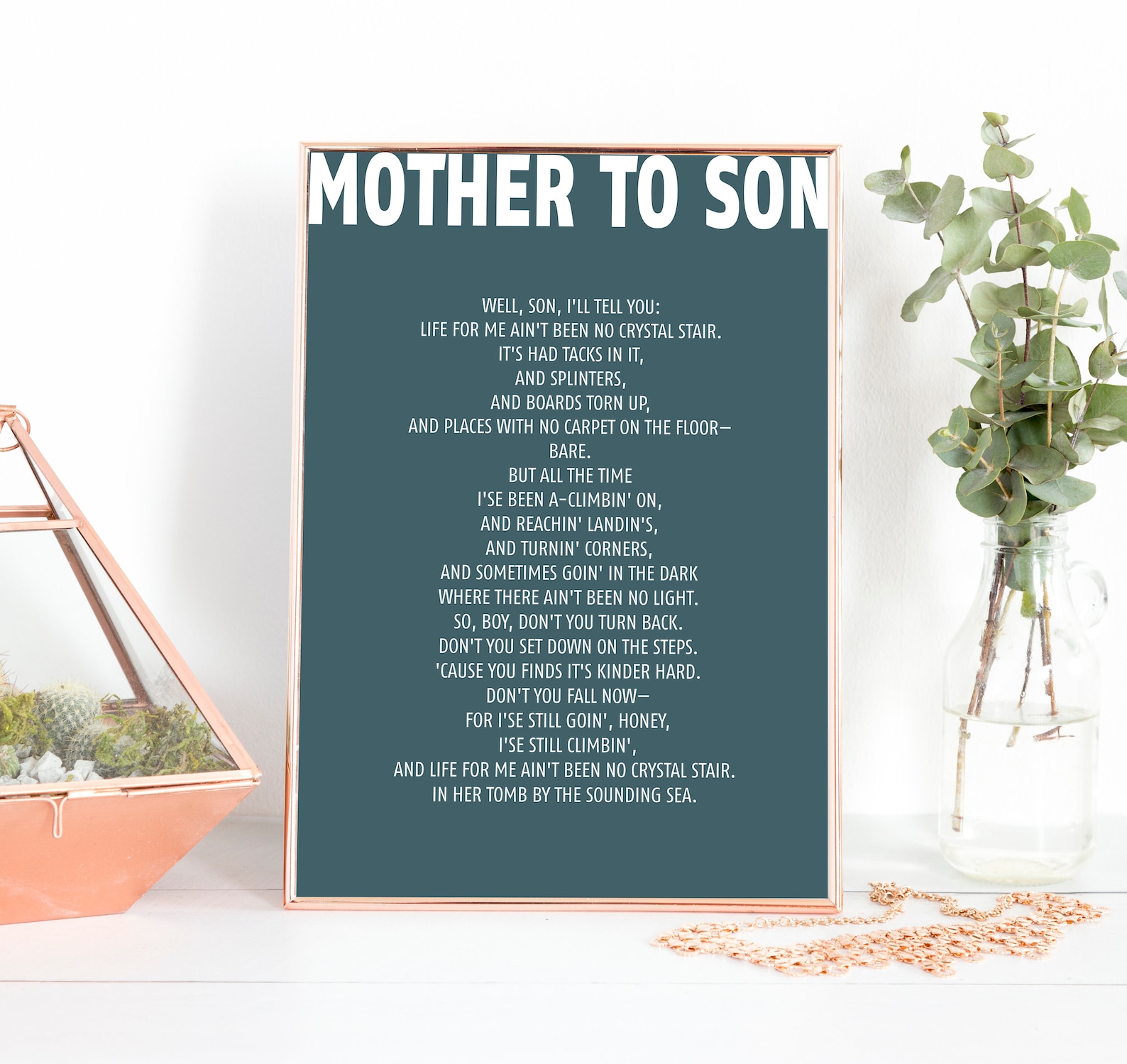 Mother to Son Poem by Langston Hughes Mother to Son Poem - Etsy