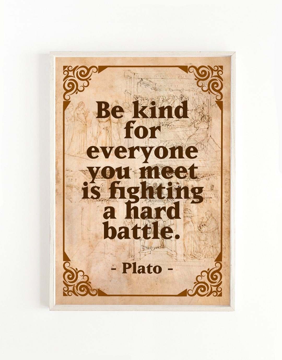 Plato, Plato Quote Poster, Plato Quote Wall Art, Athenian Philosopher ...