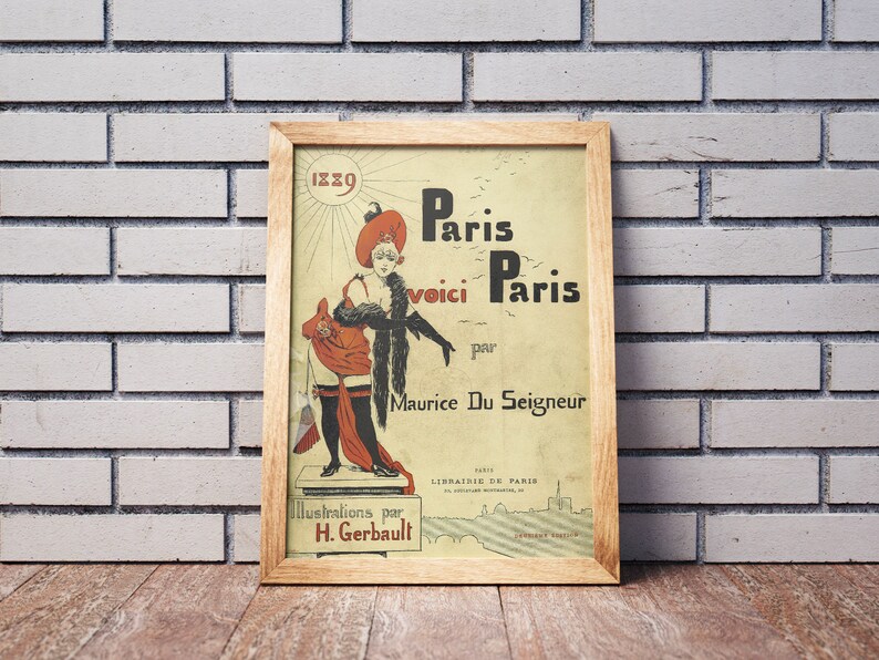 Maurice de Seigneur Paris voici Paris. 1889 Vintage poster | Etsy