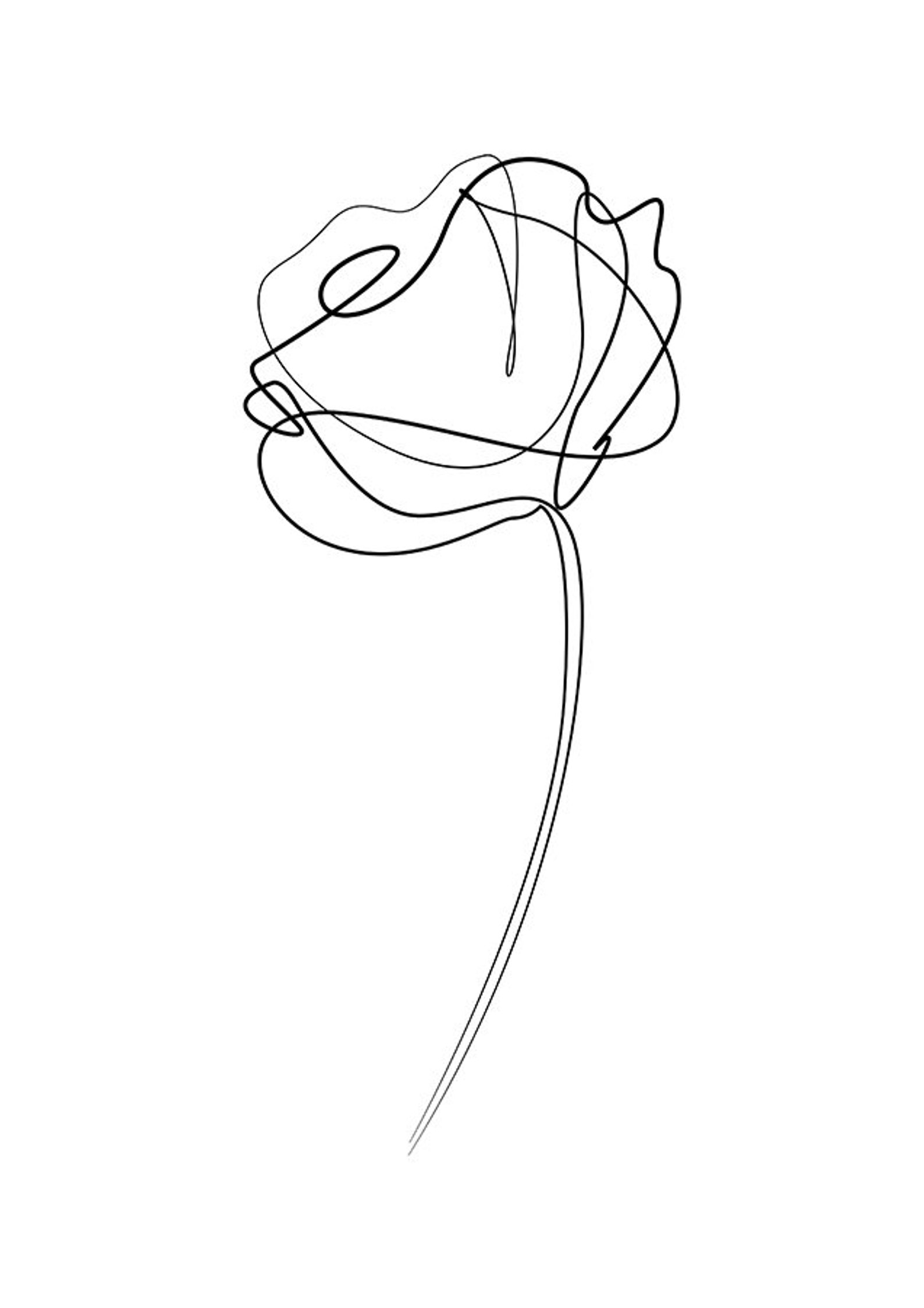 Blue Flower Line Art Print Botanical Garden Line Art Print - Etsy