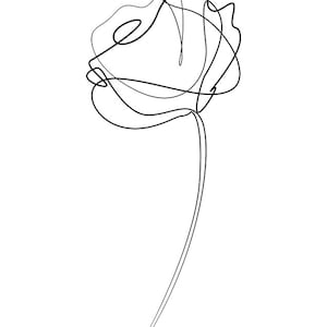 Blue Flower Line Art Print Botanical Garden Line Art Print - Etsy