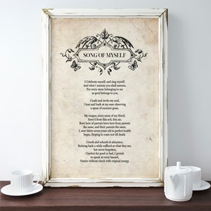 Song of Myself by Walt Whitman Poem, Walt Whitman, Walt Whitman Poster ...