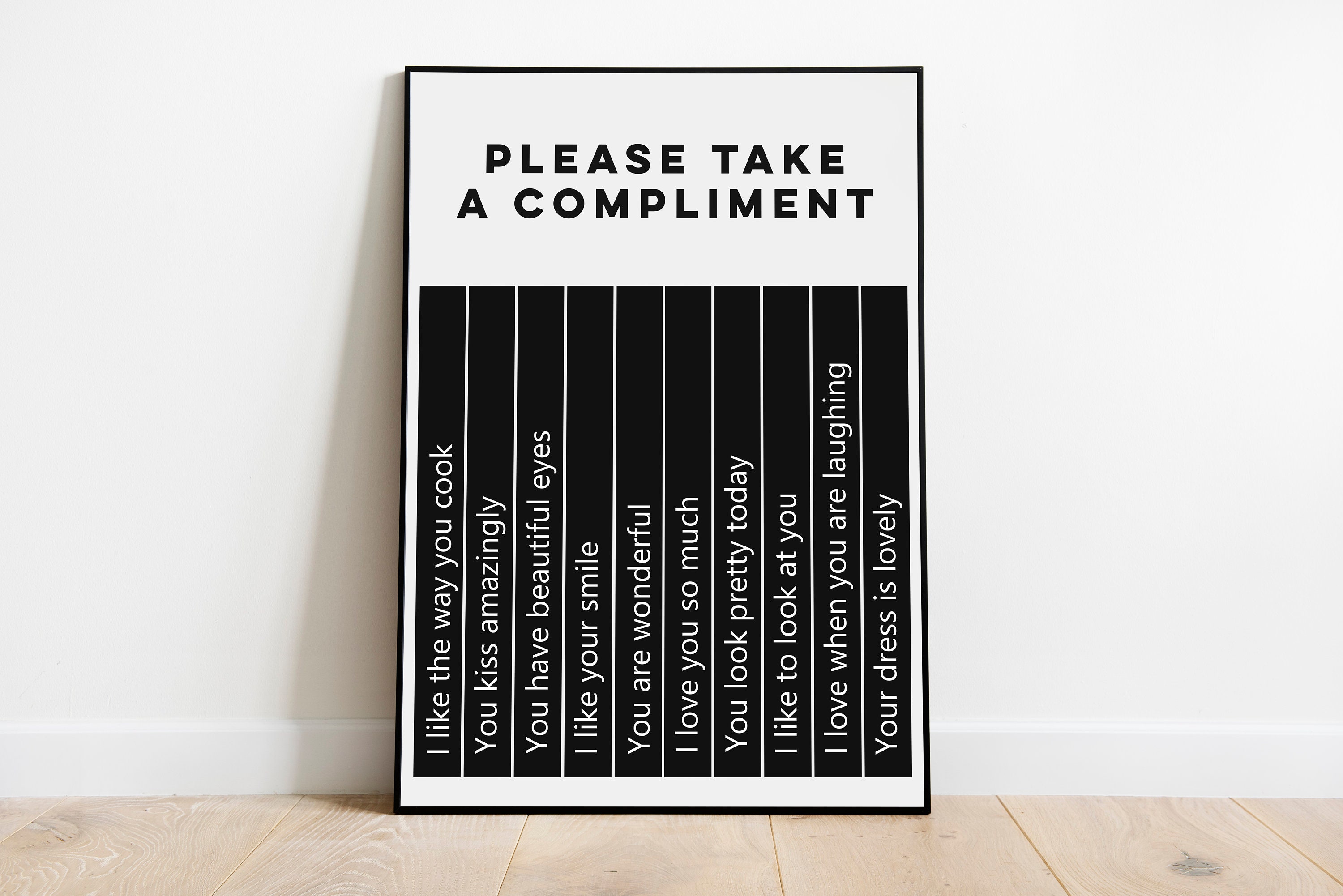 Please Take a Compliment Poster Family Wall Art Warm Home | Etsy
