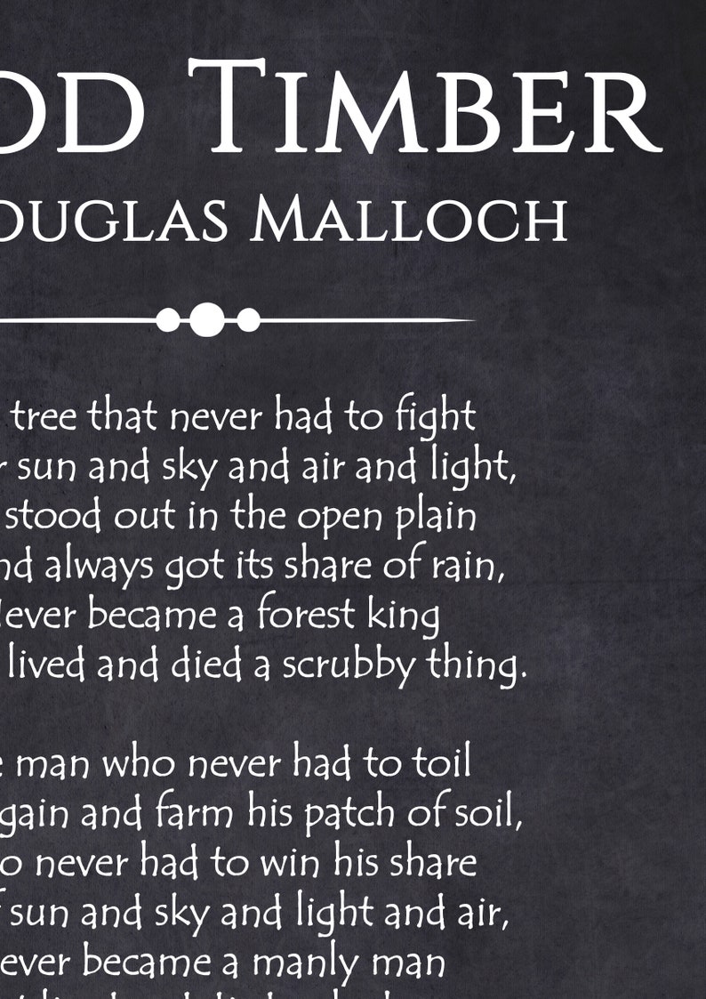 Good Timber by Douglas Malloch Douglas Malloch Douglas | Etsy