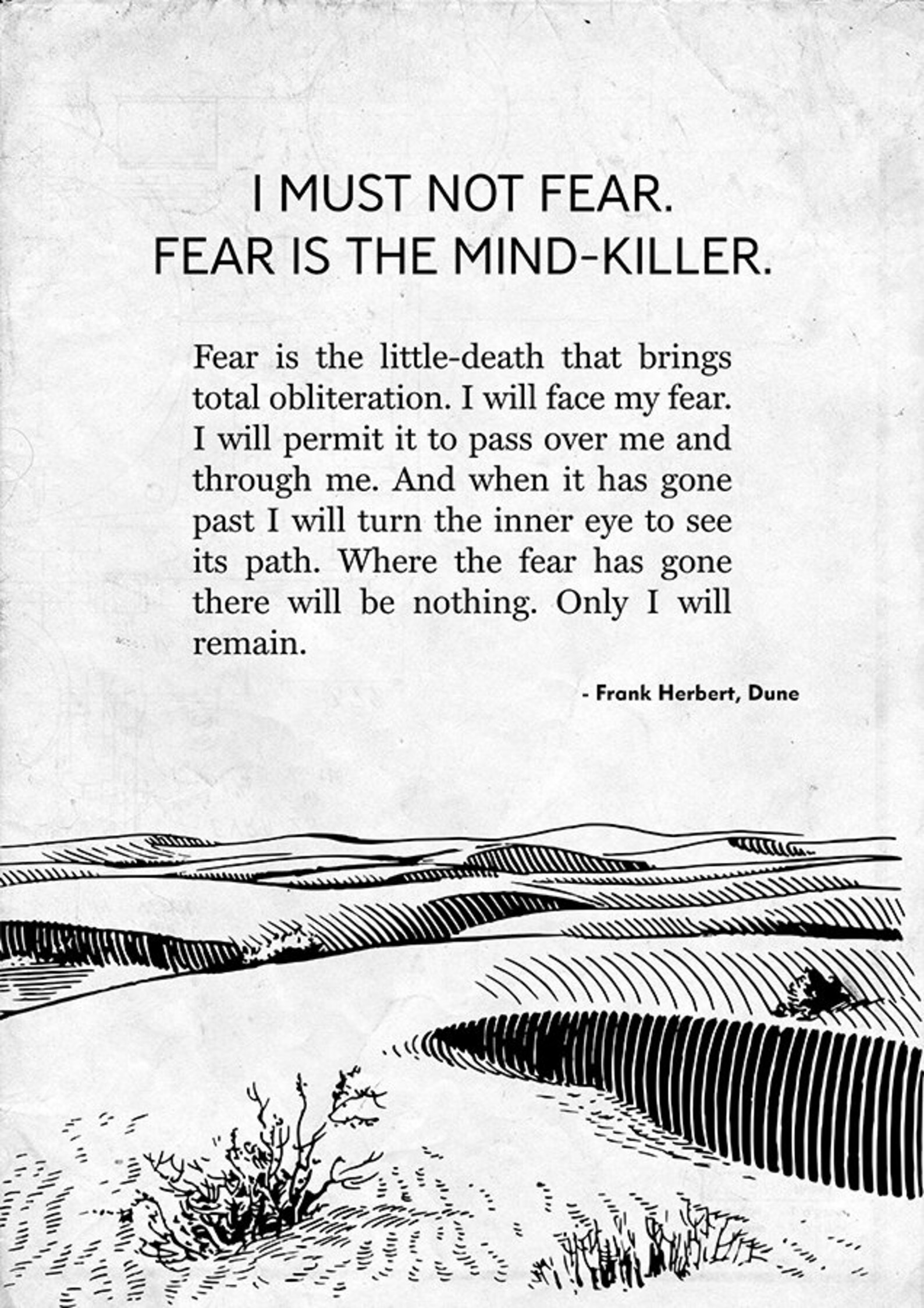 Litany Against Fear Frank Herbert Children of Dune Bene | Etsy
