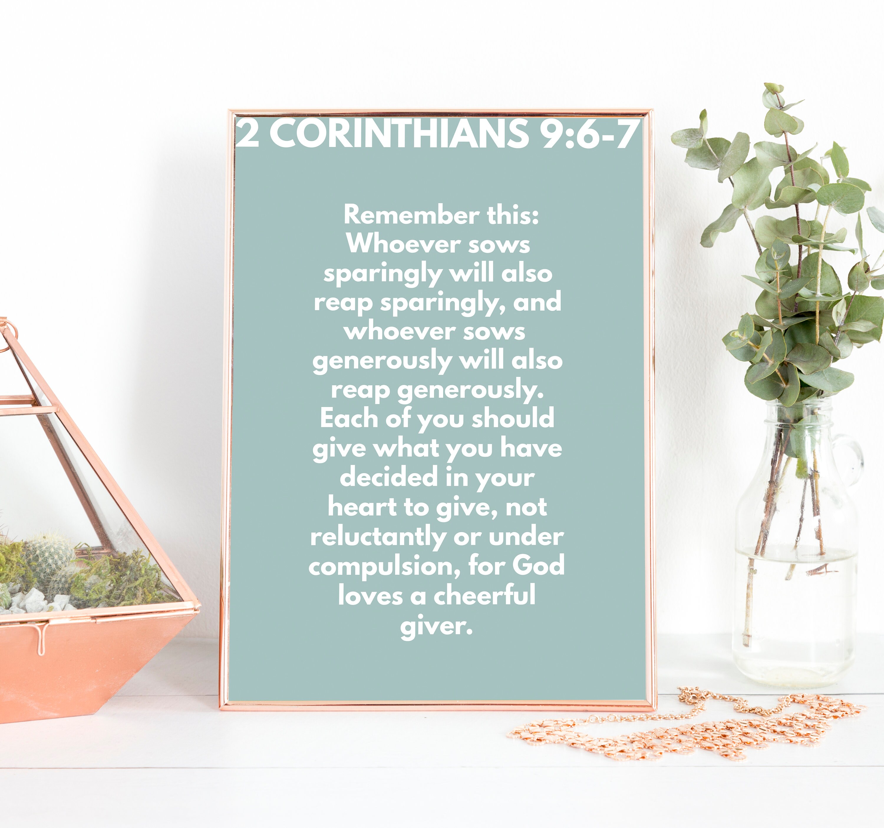2 Corinthians 9:6 Corinthians Bible Verse Bible Quote Bible - Etsy