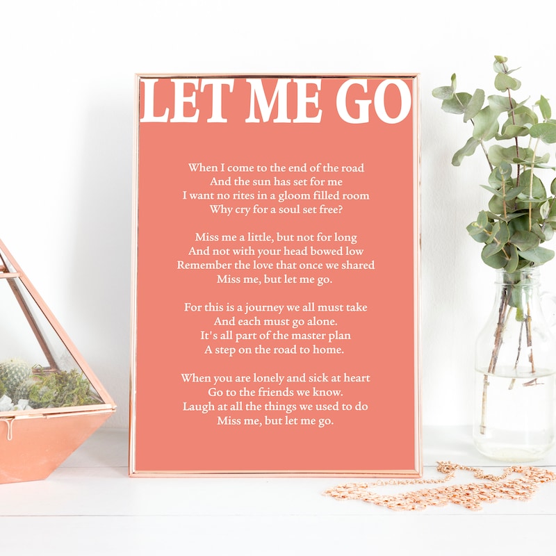 Miss Me but Let Me Go Poem - Etsy