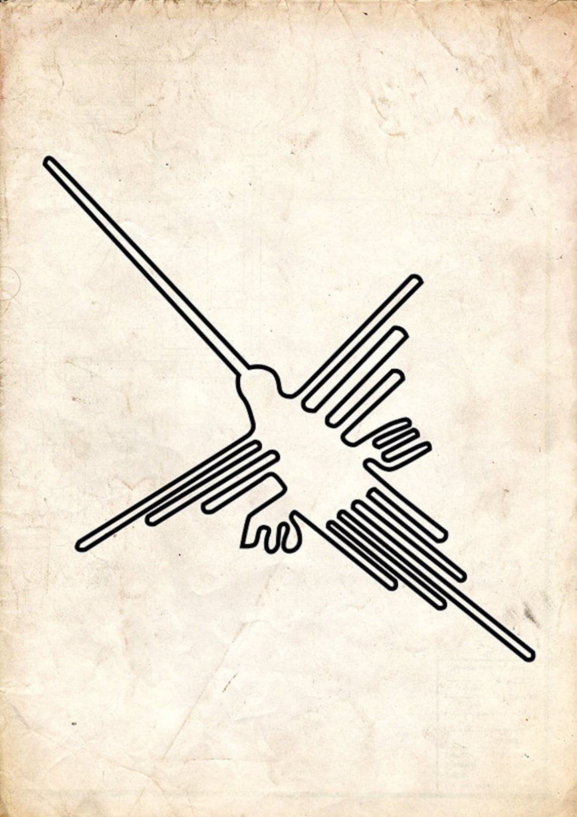 Nazca Line Hummingbird Nazca Glyph Peruvian Geoglyphs Nazca - Etsy