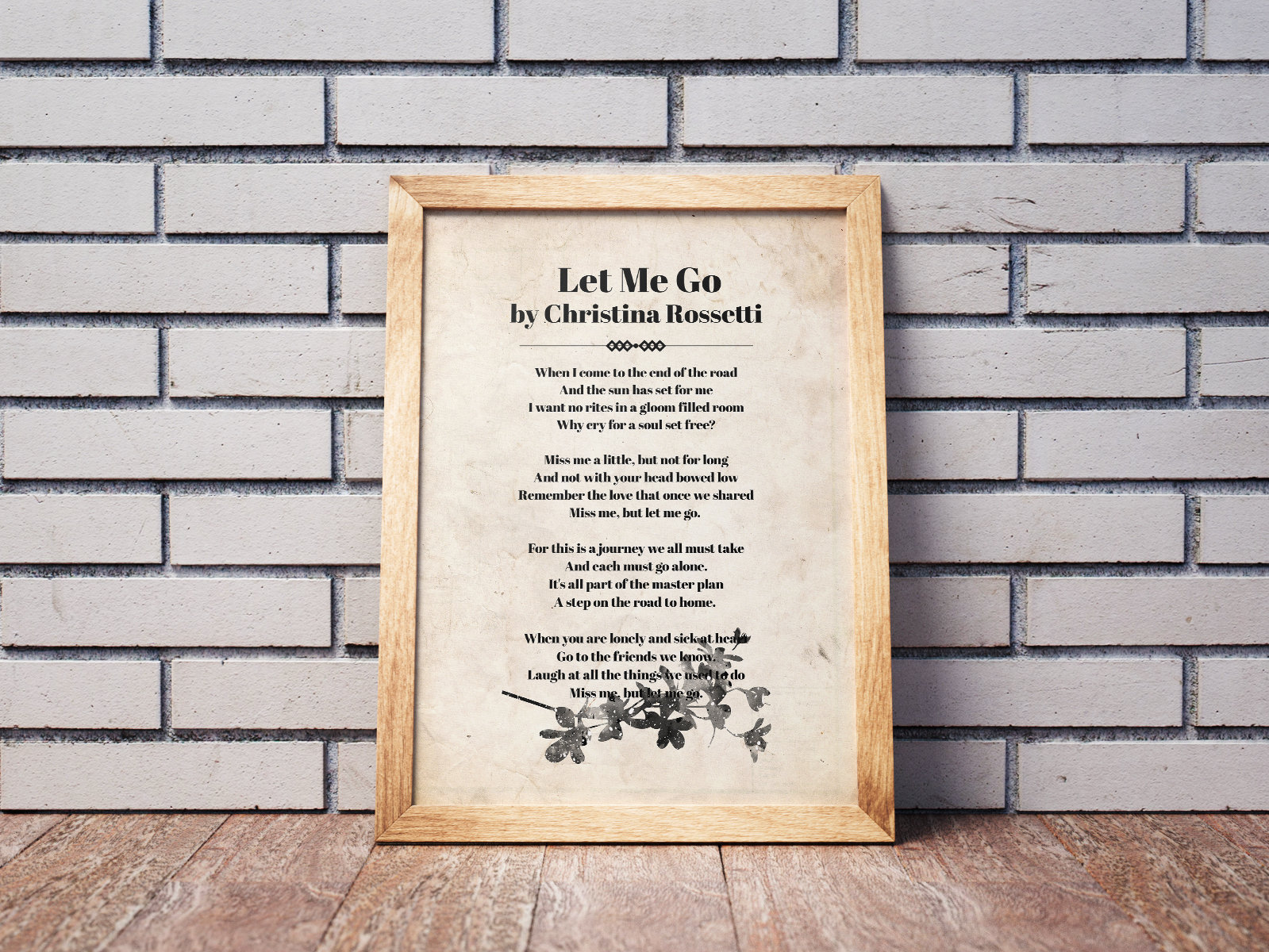 Let Me Go Poem by Christina Rossetti Christina Rossetti - Etsy