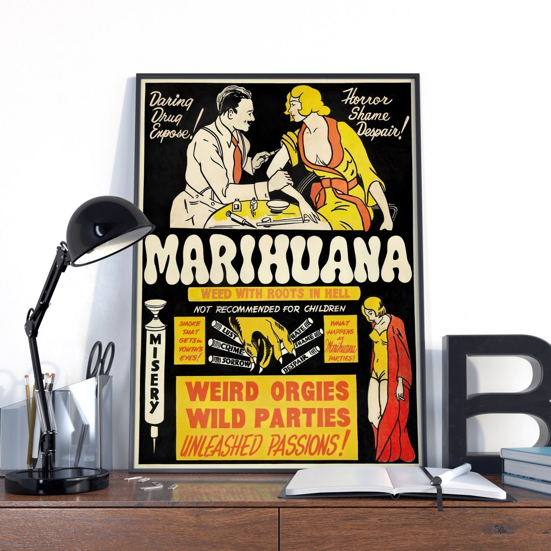Marijuana Vintage Propaganda Weed Marijuana Poster, Ganja Poster, Marijuana Vintage Poster, Pot ...