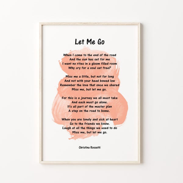Miss Me but Let Me Go Poem - Etsy