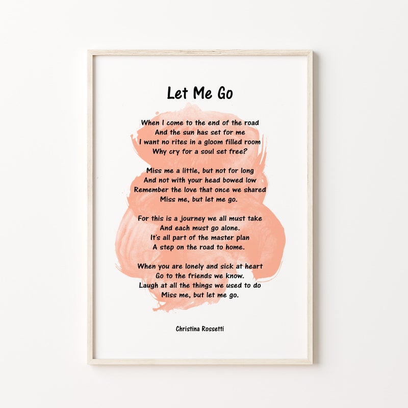 Miss Me but Let Me Go Poem - Etsy