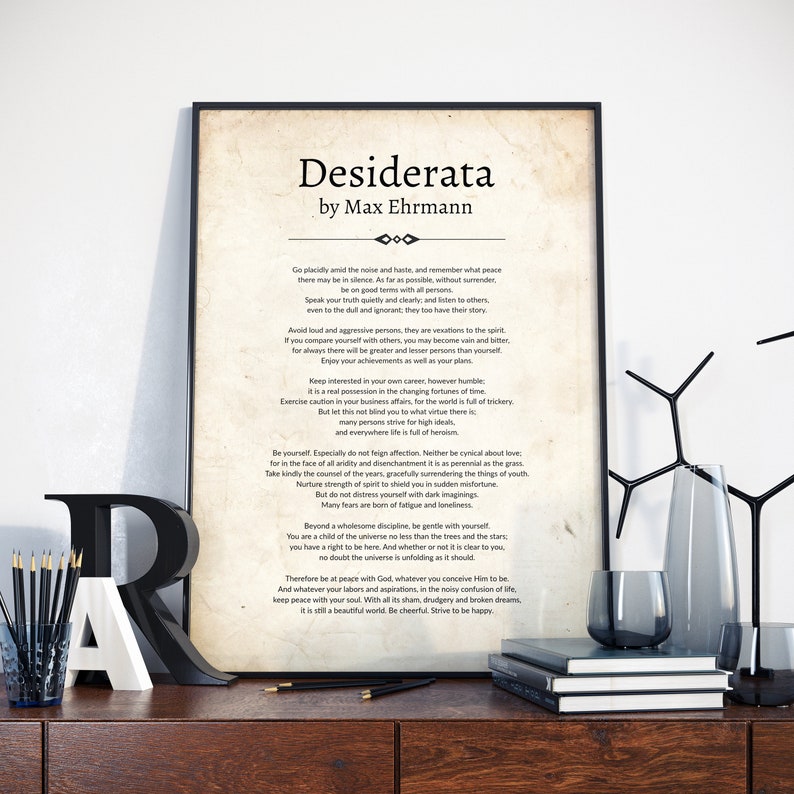 Desiderata door Max Ehrmann Desiderata Gedicht Poster - Etsy Nederland