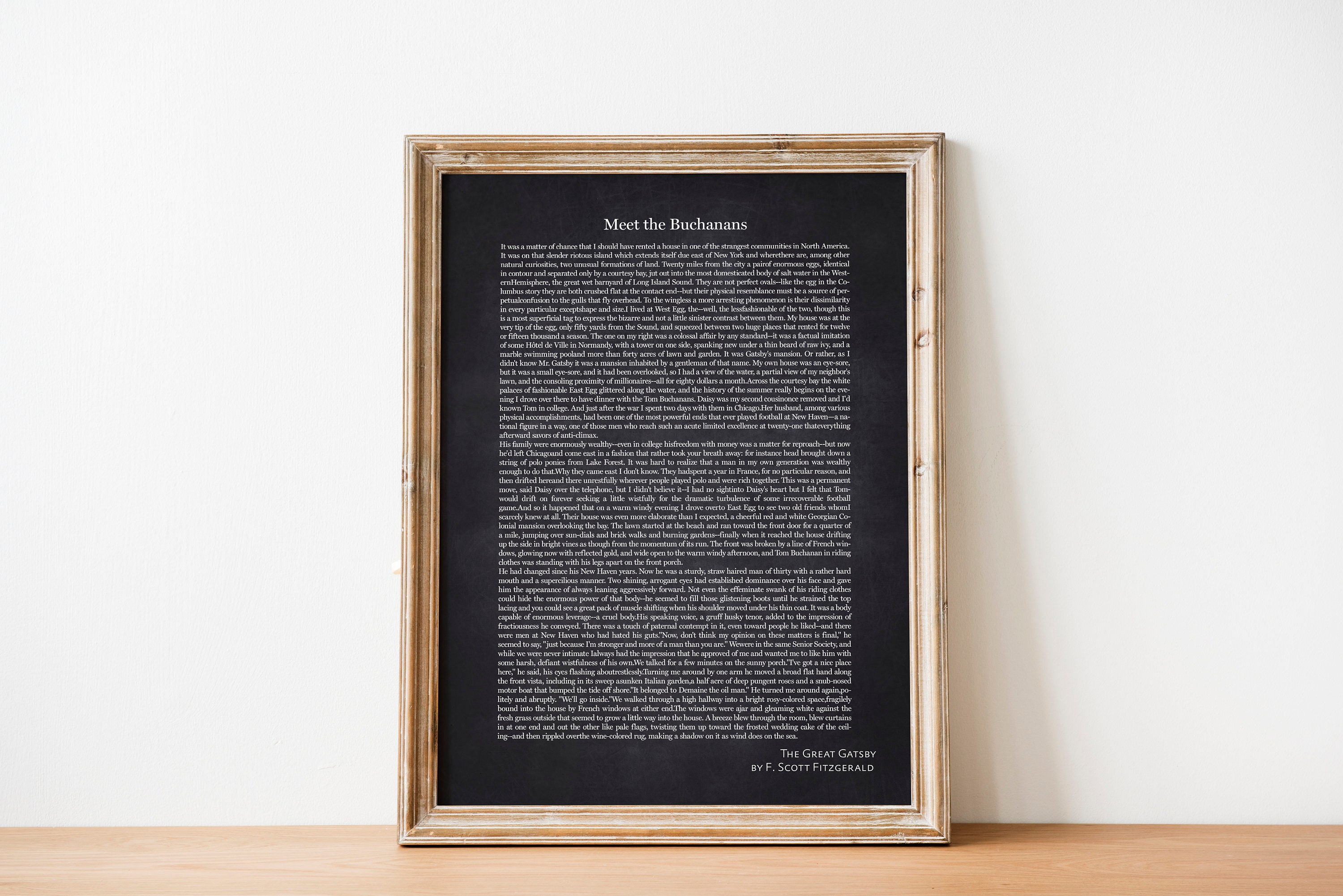The Great Gatsby Excerpt Poster Meet the Bunananes the Great - Etsy UK