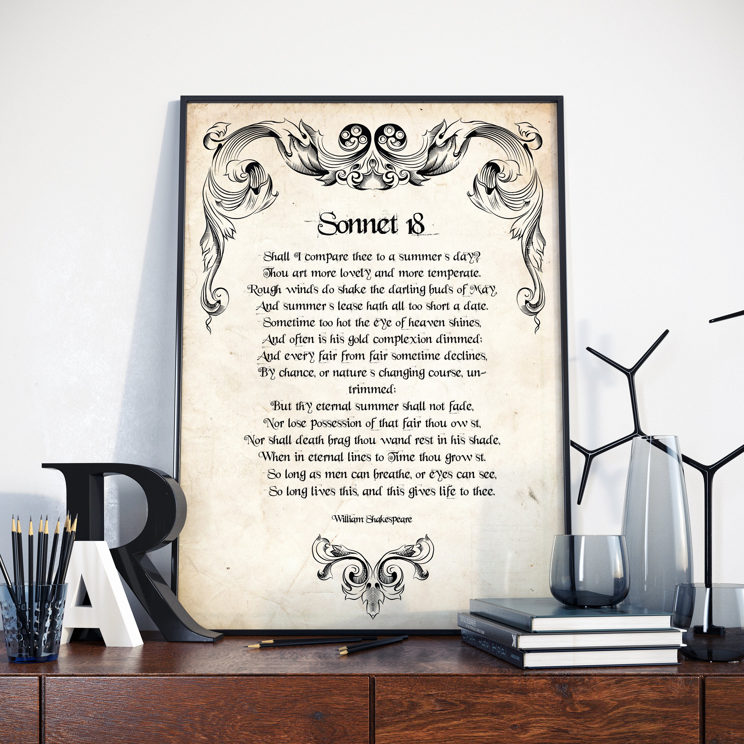 Sonnet 18 Poem by William Shakespeare William Shakespeare - Etsy
