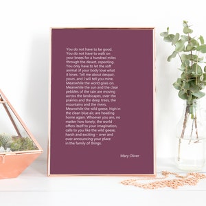 Mary Oliver Wall Art - Etsy