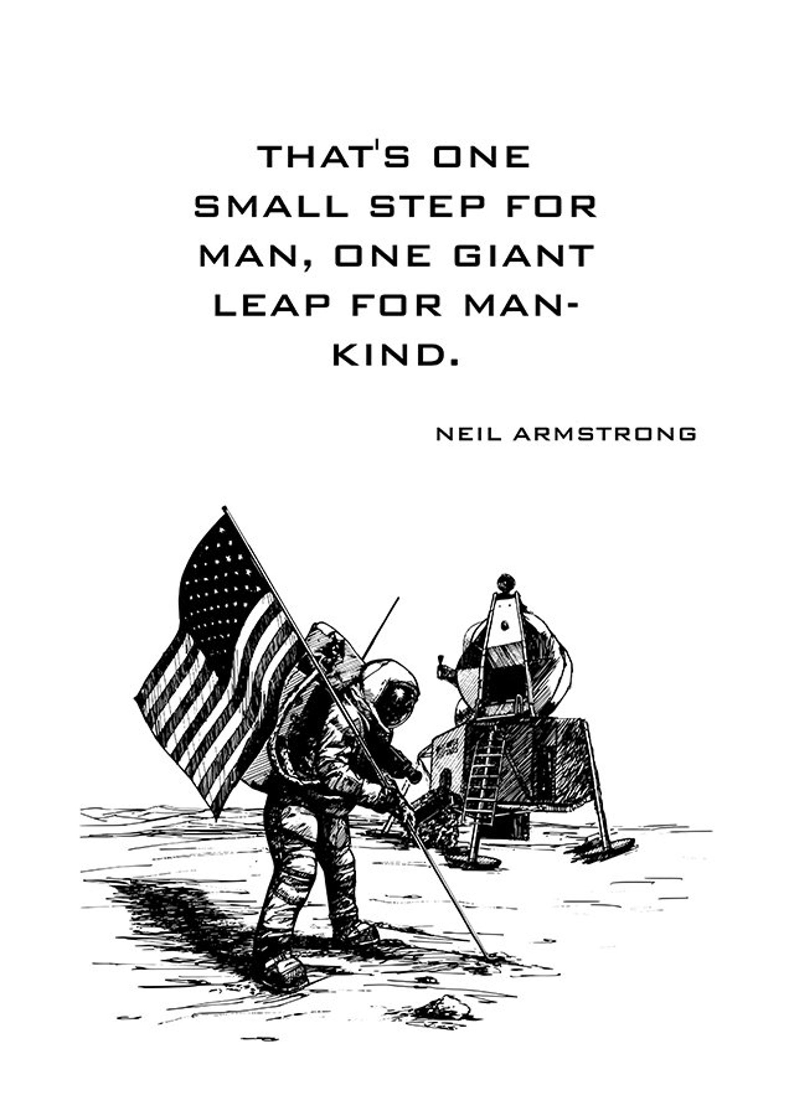 Neil Armstrong Neil Armstrong Quote Poster Neil Armstrong - Etsy