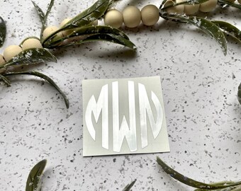 Monogram Vinyl Sticker - Etsy