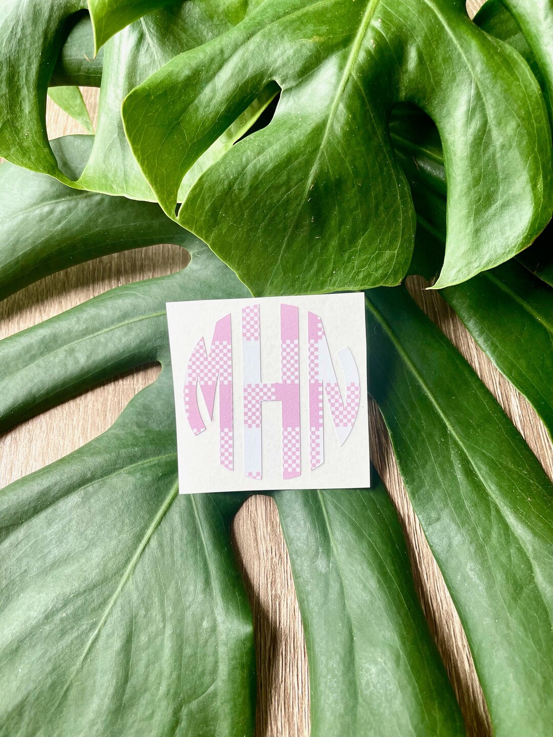 Pink Pastel Plaid Block Permanent Vinyl Monogram Sticker Decal - Etsy