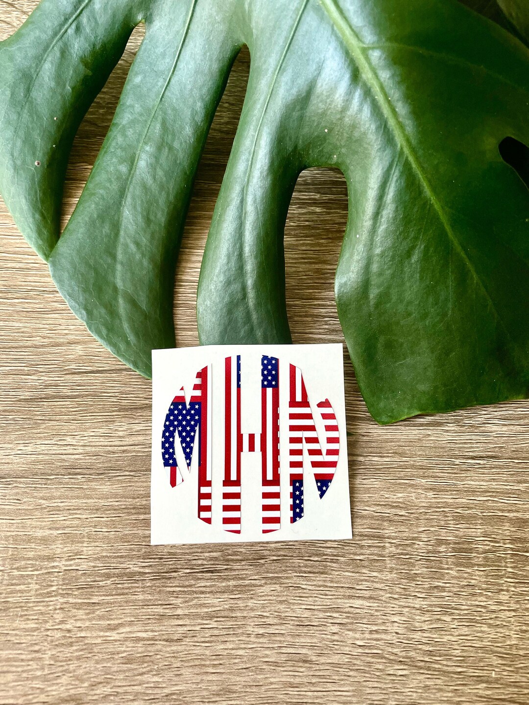 Patriotic Flag Permanent Vinyl Monogram Sticker Decal Memorial Day 4th ...